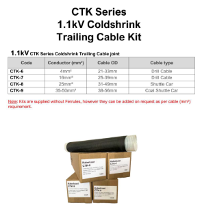 CTK 1.1kV Coldshrink Trailing Cable Kit – Prelec Mining Supplies (PTY) Ltd.